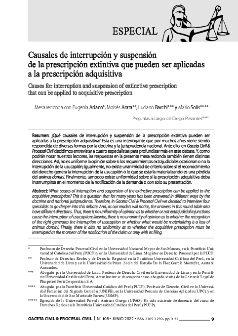(PDF) Causales de interrupción y suspensión de la prescripción extintiva que pueden ser ...