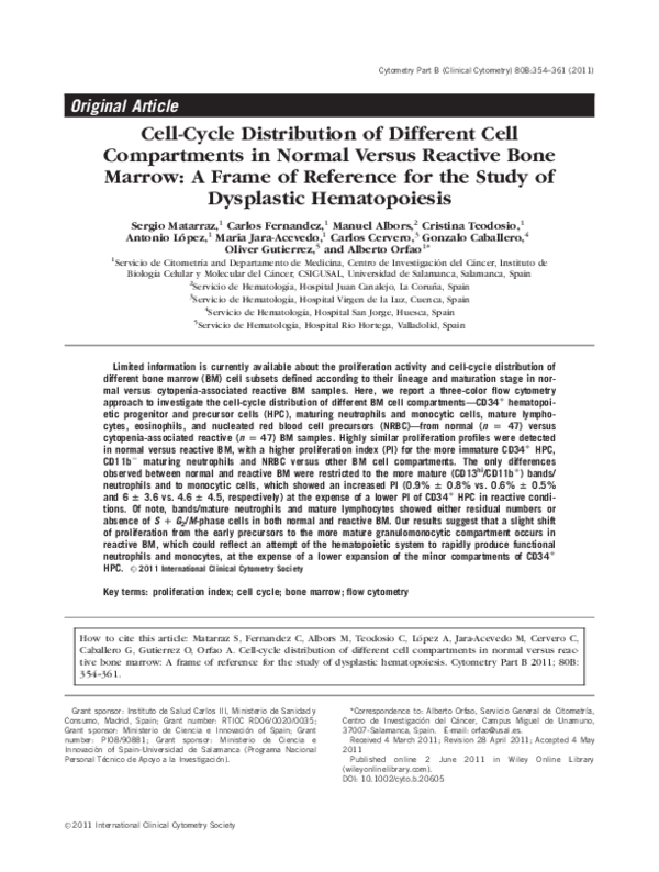(PDF) Cell-cycle distribution of different cell compartments in normal ...