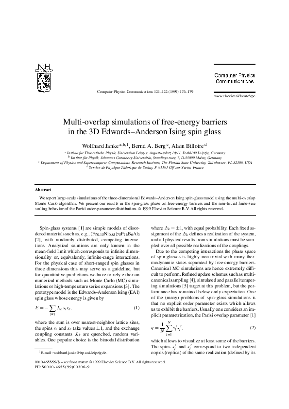 (PDF) Multi-overlap simulations of free-energy barriers in the 3D ...