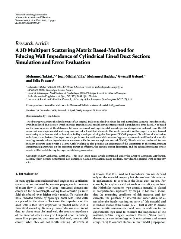 (PDF) A 3D Multiport Scattering Matrix Based-Method for Educing Wall ...