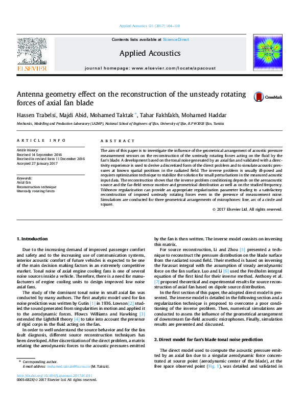 (PDF) Antenna geometry effect on the reconstruction of the unsteady ...