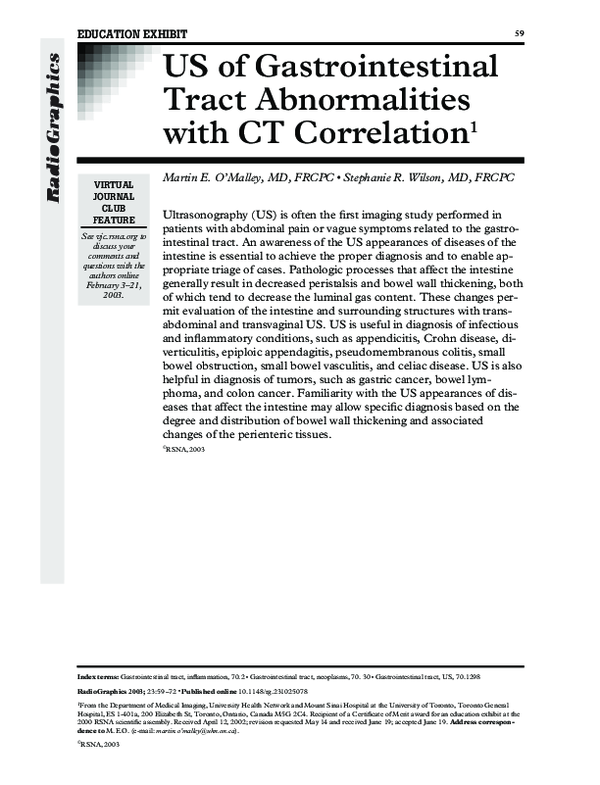 (PDF) US of Gastrointestinal Tract Abnormalities with CT Correlation ...