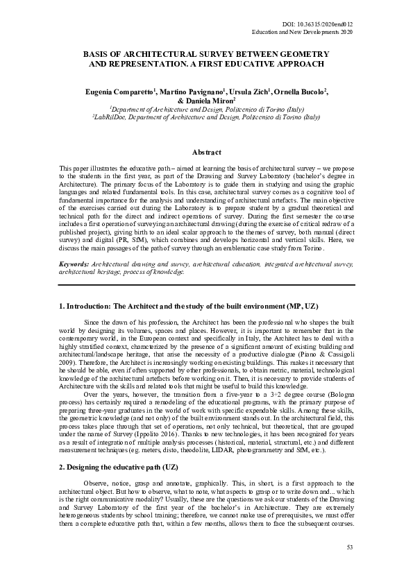 (PDF) Basis of Architectural Survey Between Geometry and Representation ...