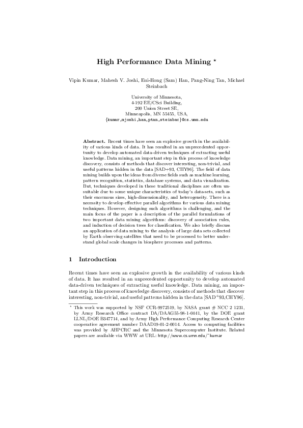 (PDF) High Performance Data Mining