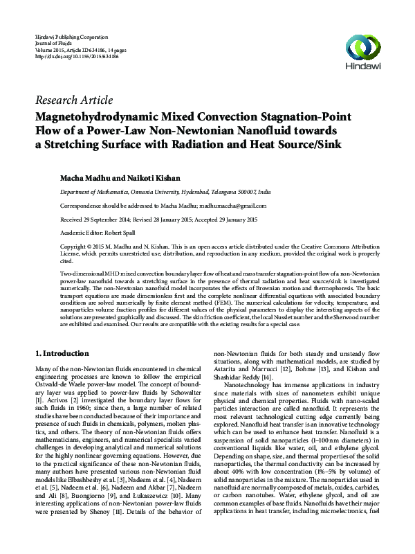 (PDF) Magnetohydrodynamic Mixed Convection Stagnation-Point Flow of a Power-Law Non-Newtonian ...
