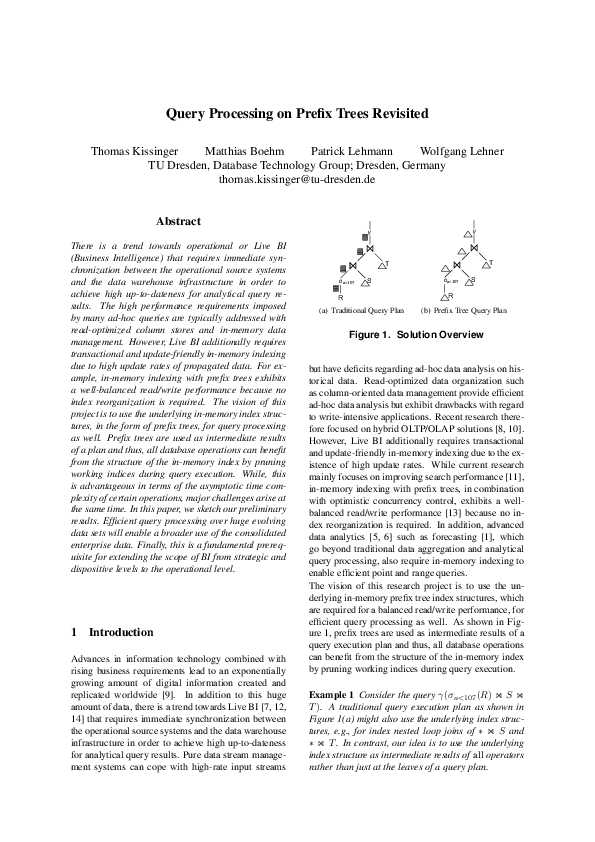 Pdf Query Processing On Prefix Trees Revisited Patrick Lehmann