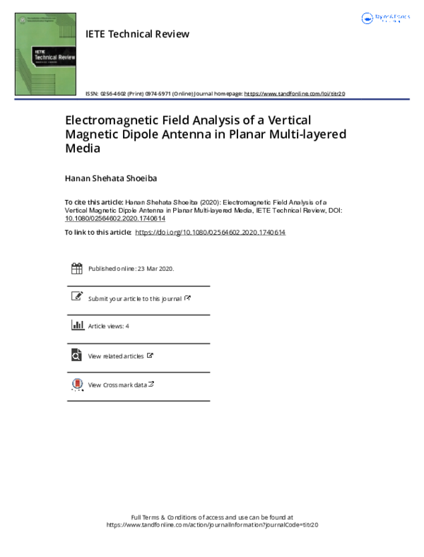 (PDF) Electromagnetic Field Analysis of a Vertical Magnetic Dipole ...