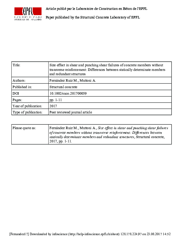 (PDF) Size effect in shear and punching shear failures of concrete ...