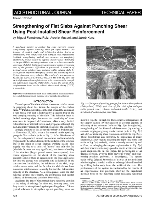 (PDF) Strengthening of Flat Slabs Against Punching Shear Using Post ...