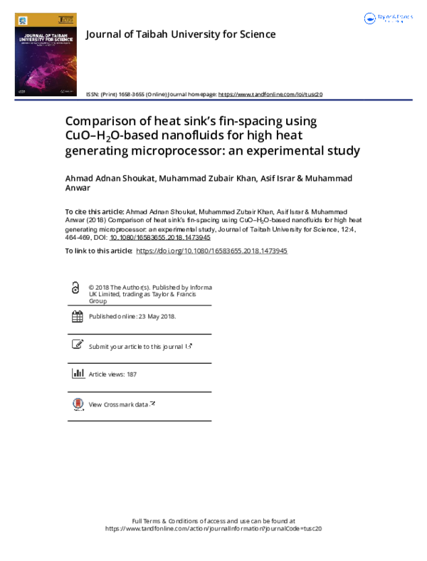 (PDF) Comparison of heat sink’s fin-spacing using CuO–H2O-based ...