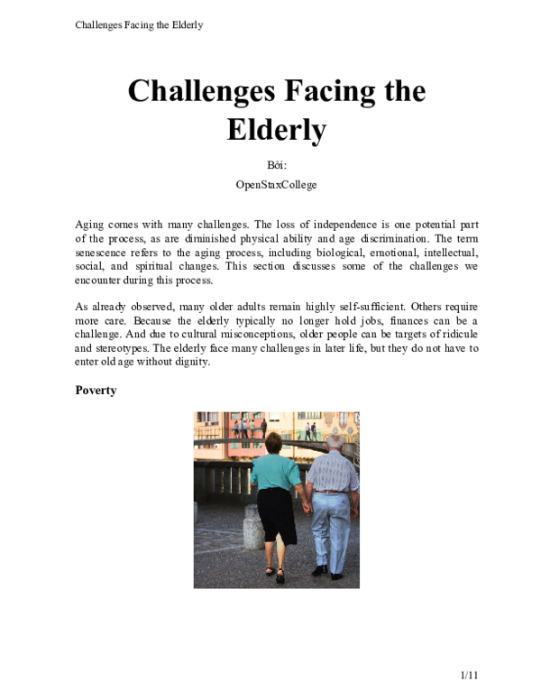 (PDF) Challenges Facing the Elderly