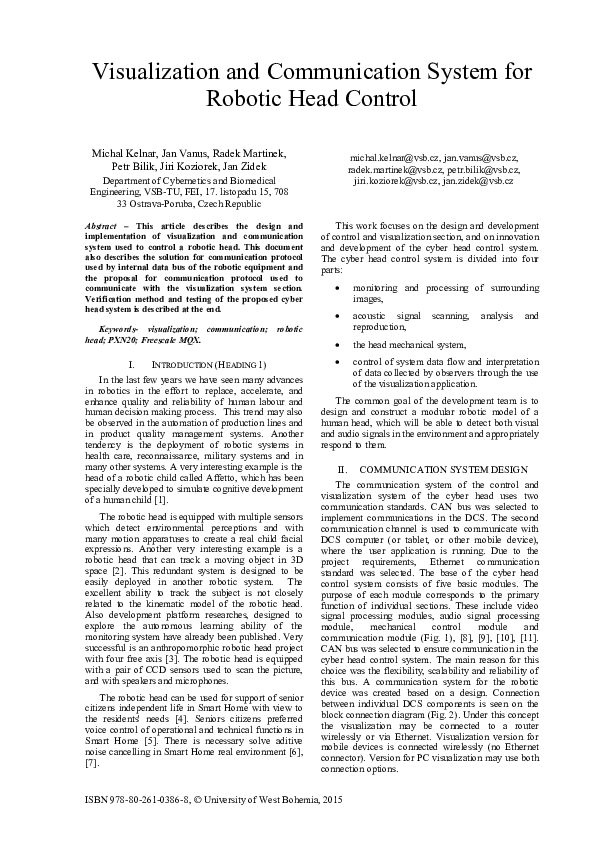 (PDF) Visualization and communication system for robotic head control