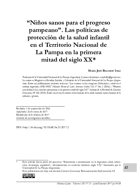 (PDF) “Niños sanos para el progreso pampeano”. Las políticas de ...