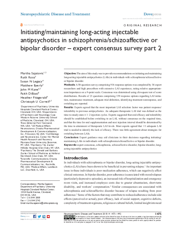 (PDF) Initiating/maintaining long-acting injectable antipsychotics in ...