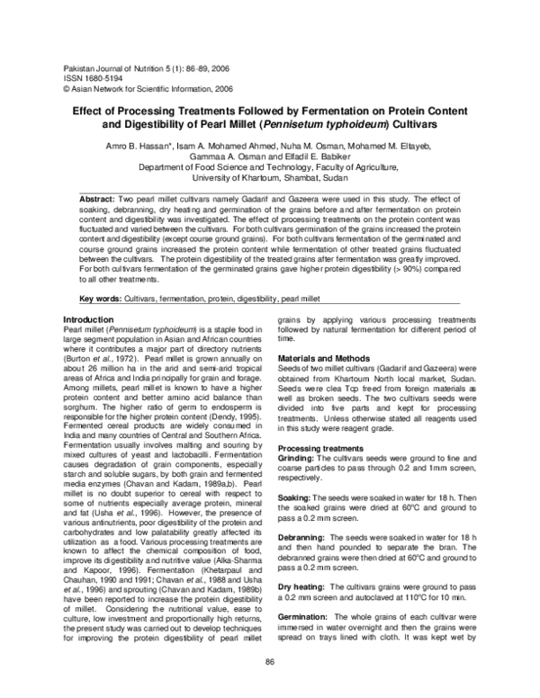 (PDF) Effect of Processing Treatments Followed by Fermentation on ...