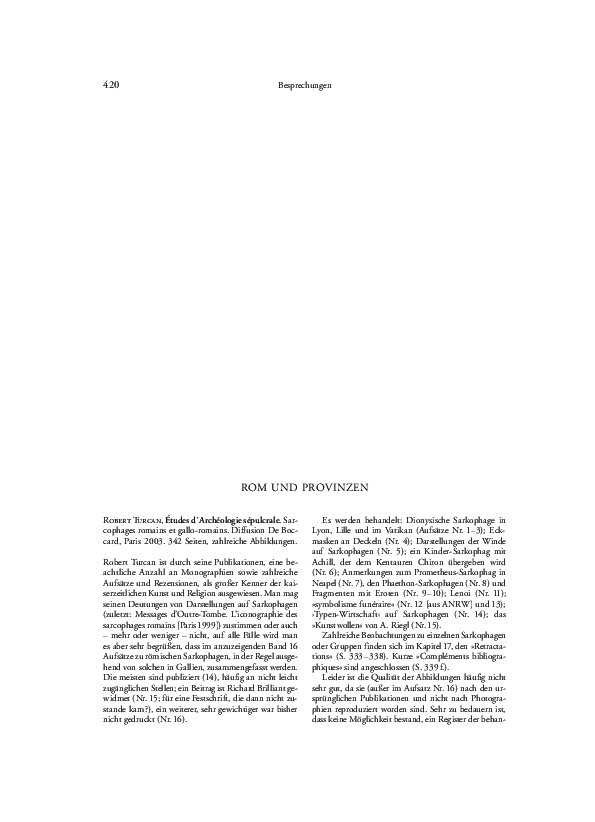 (PDF) Robert Turcan, Études d´ Archéologie sépulcrale. Sarcophages ...
