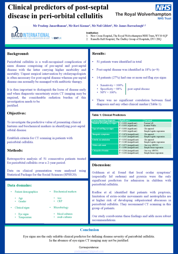 (PDF) Clinical predictors of post-septal disease in peri-orbital ...