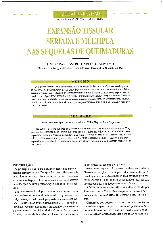 (PDF) [Serial and multiple tissue expansion in burn sequela]