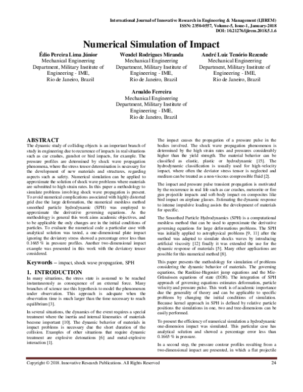 (PDF) Numerical Simulation of Impact | Wendel Miranda - Academia.edu
