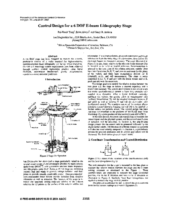 (PDF) Control design for a 6 DOF e-beam lithography stage