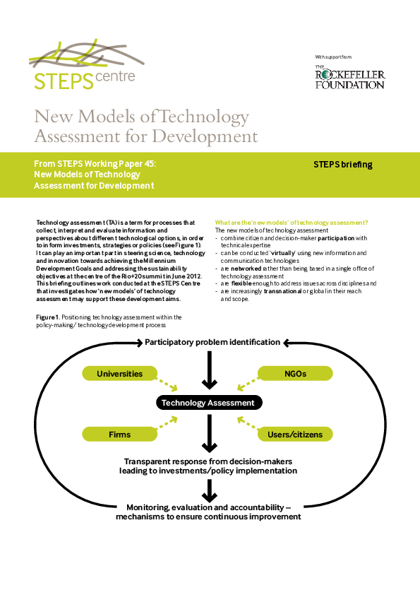 (PDF) New Models of Technology Assessment