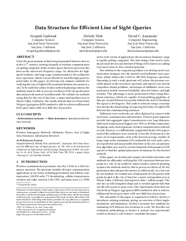 Pdf Data Structure For Efficient Line Of Sight Queries Swapnil Gaikwad 5797