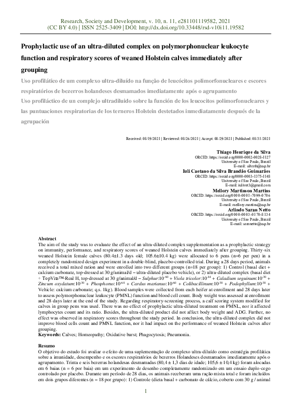 Pdf Prophylactic Use Of An Ultra Diluted Complex On Polymorphonuclear Leukocyte Function And