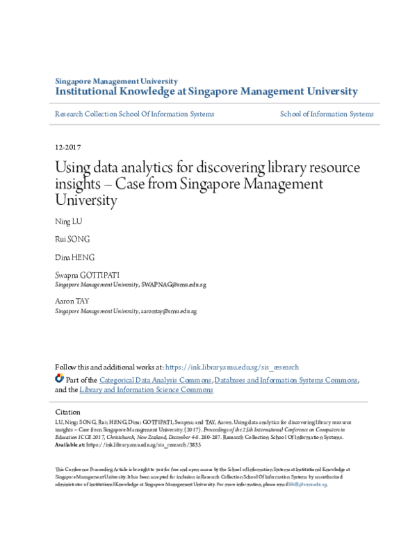 (PDF) Using data analytics for discovering library resource insights ...