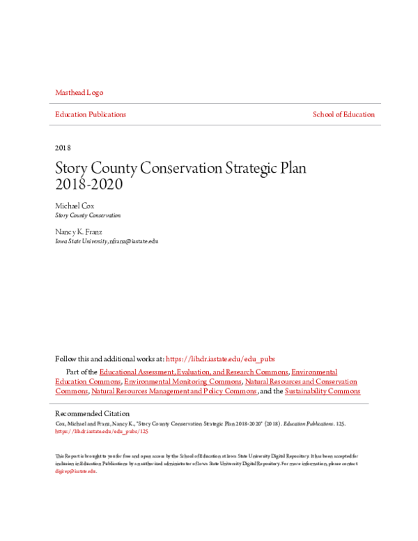 (PDF) Story County Conservation Strategic Plan 2018-2020