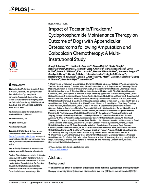 (PDF) Impact of Toceranib/Piroxicam/Cyclophosphamide Maintenance ...