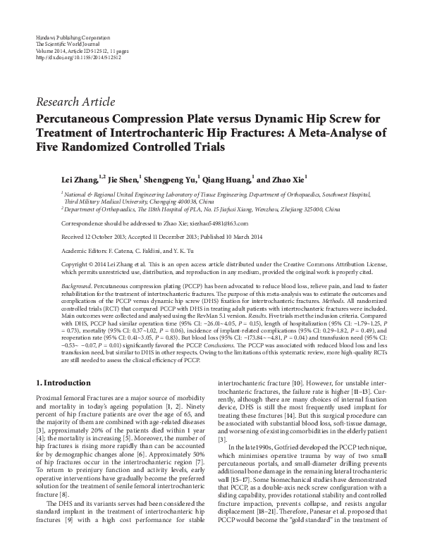 (PDF) Percutaneous compression plate versus dynamic hip screw for ...