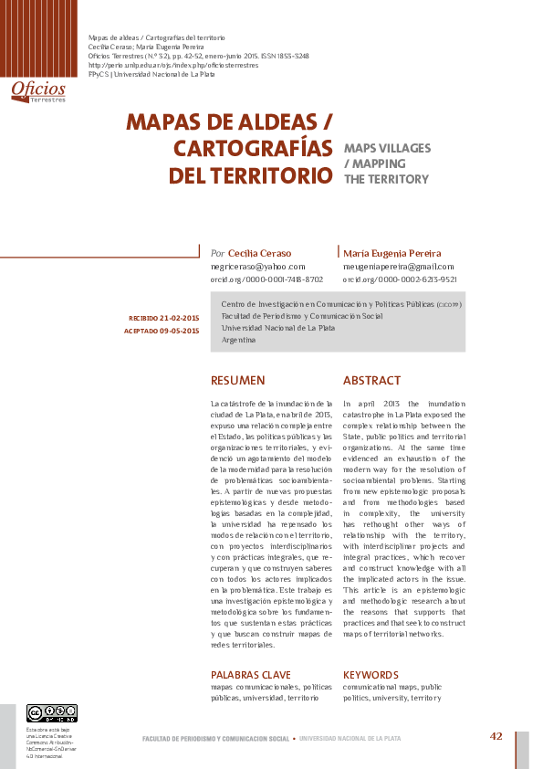 (PDF) Mapas de aldeas / cartografías del territorio