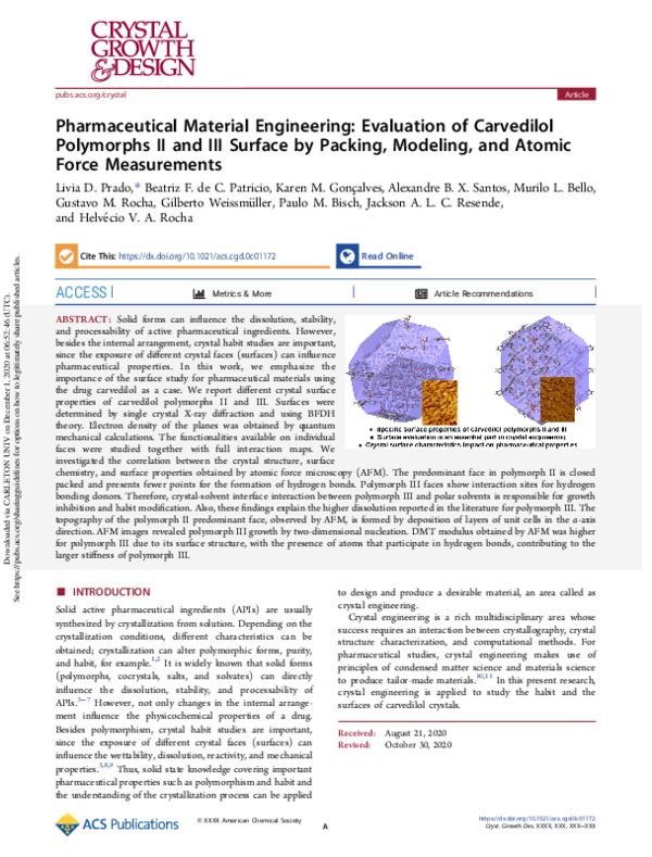 (PDF) Surface Properties of Carvedilol Polymorphs II and III