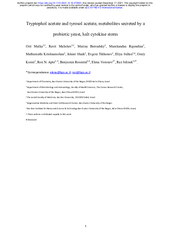 (PDF) Tryptophol acetate and tyrosol acetate, metabolites secreted by a ...