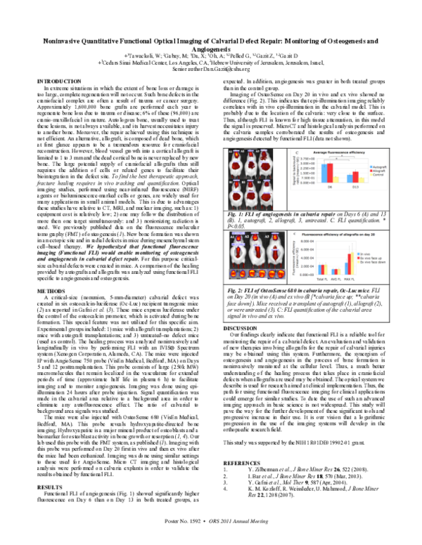 (PDF) Noninvasive Quantitative Functional Optical Imaging of Calvarial Defect Repair: Monitoring ...