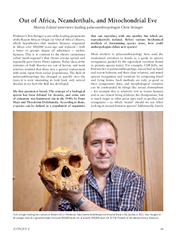 (PDF) 'Out of Africa, Neanderthals, and Mitochondrial Eve', Antiqvvs 2: ...