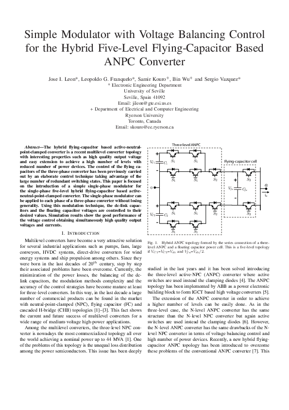 (PDF) Simple modulator with voltage balancing control for the hybrid five-level flying-capacitor ...