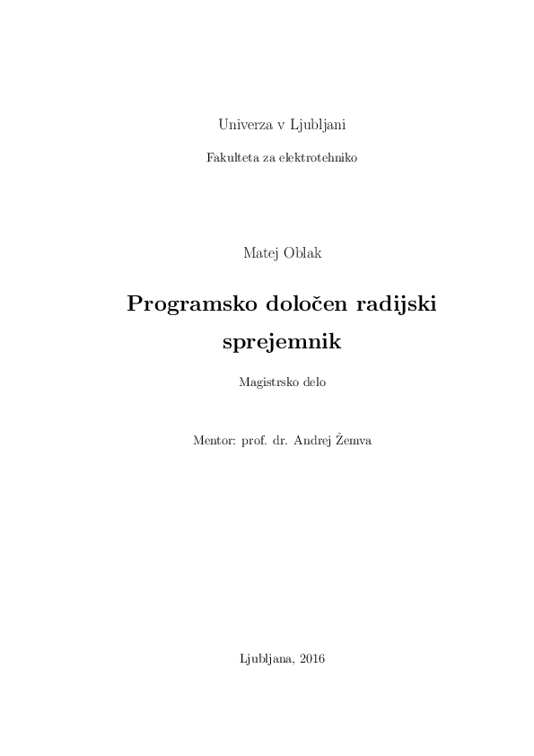 (PDF) Software Defined Radio Receiver