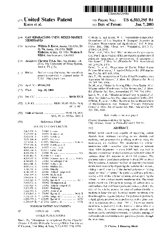 (PDF) Gas separations using mixed matrix membranes