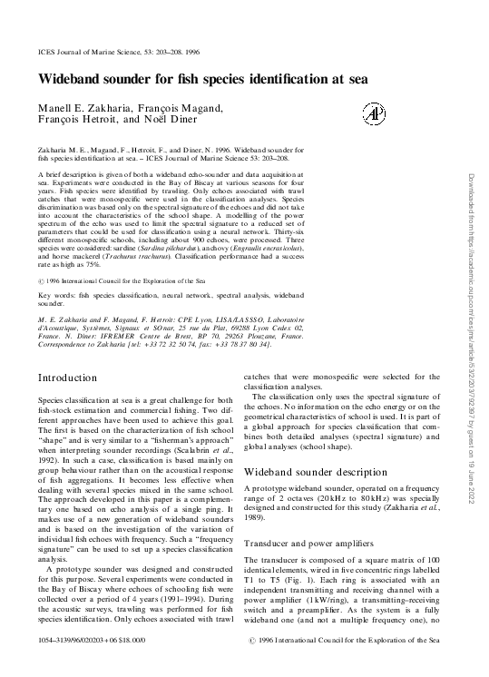 (PDF) Wideband sounder for fish species identification at sea