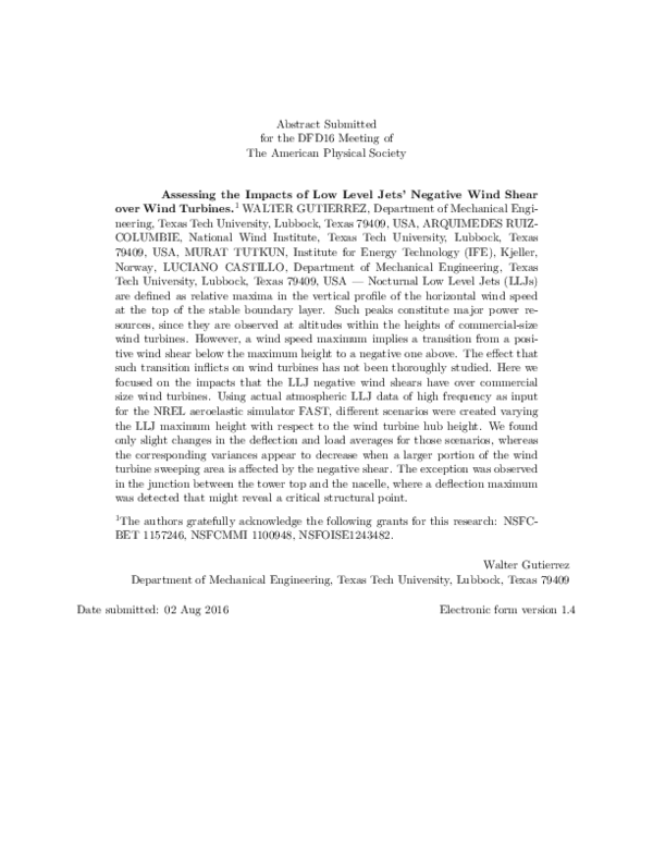 (PDF) Assessing the Impacts of Low Level Jets' Negative Wind Shear over ...