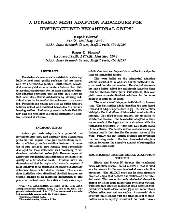 (PDF) A dynamic mesh adaption procedure for unstructured hexahedral grids