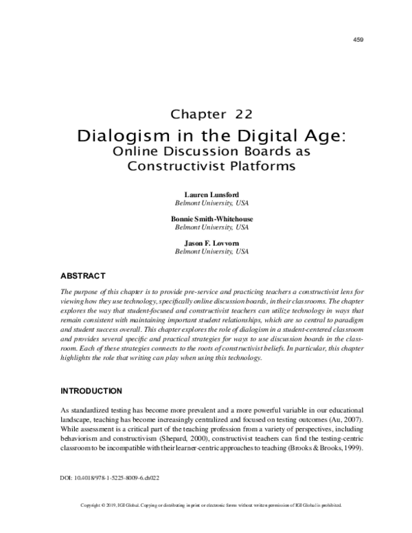 (PDF) Dialogism in the Digital Age