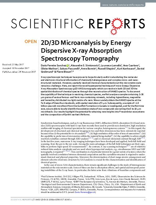 (PDF) 2D/3D Microanalysis by Energy Dispersive X-ray Absorption ...