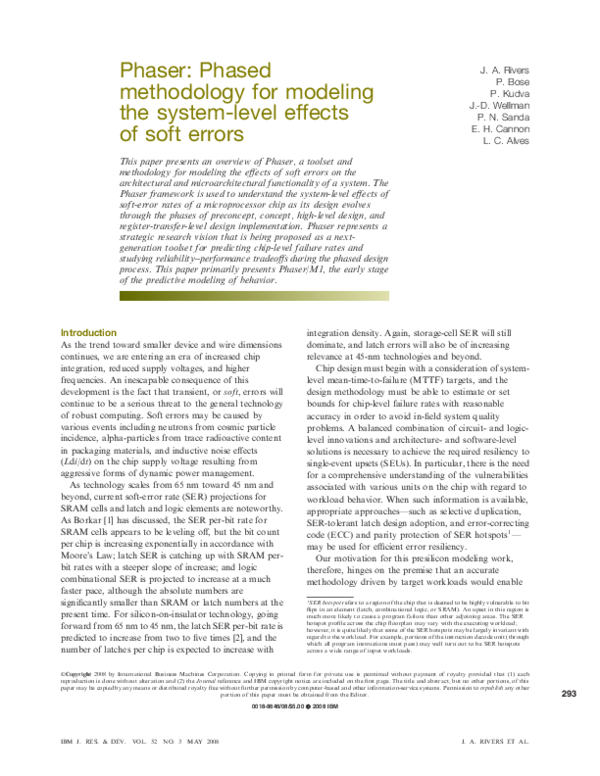 (PDF) Phaser: Phased methodology for modeling the system-level effects of soft errors