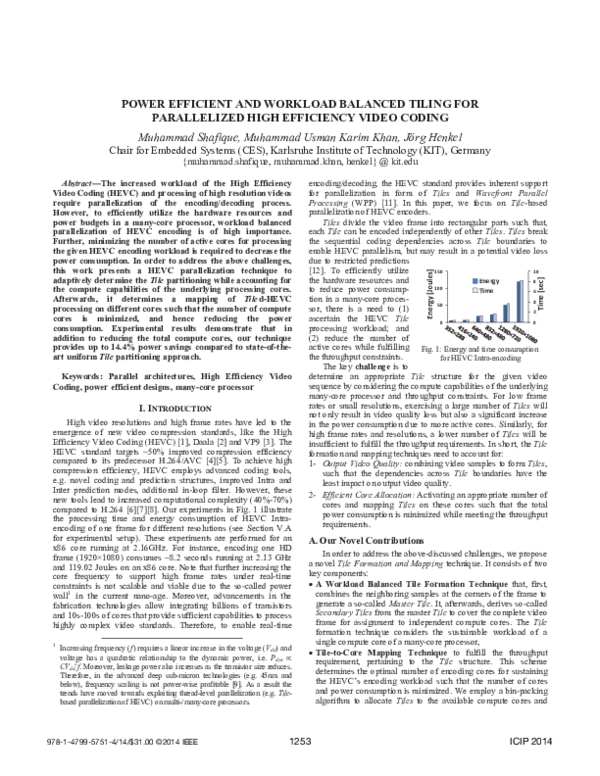 (PDF) Power efficient and workload balanced tiling for parallelized high efficiency video coding