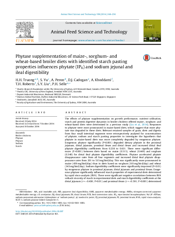 (PDF) Phytase supplementation of maize-, sorghum- and wheat-based ...