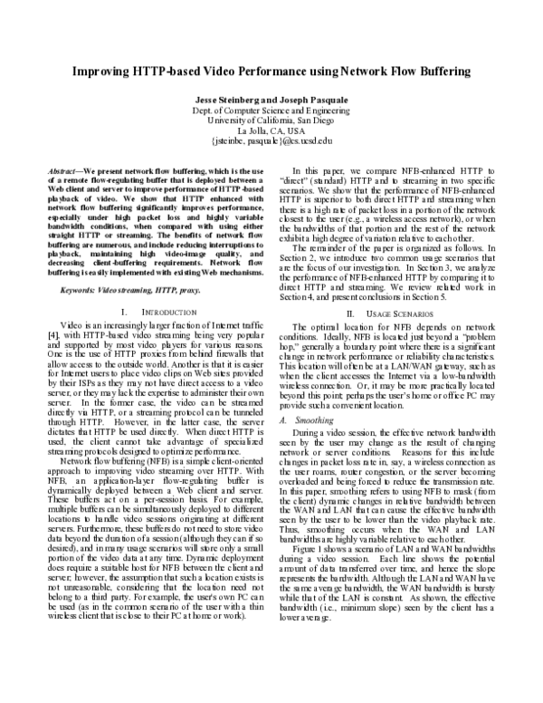 (PDF) Improving HTTP-based video performance using network flow buffering
