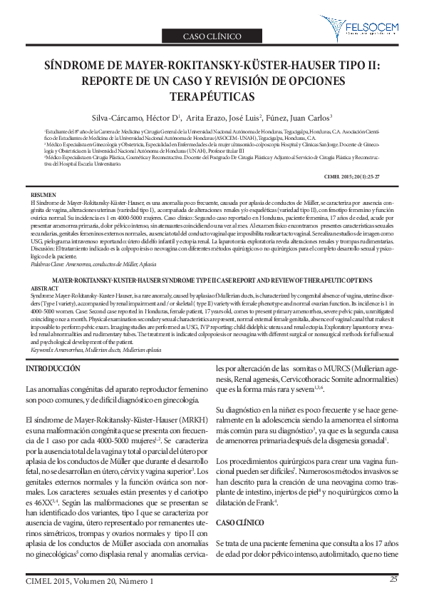 (PDF) Síndrome de Mayer-Rokitansky-Küster-Hauser: a propósito de un caso