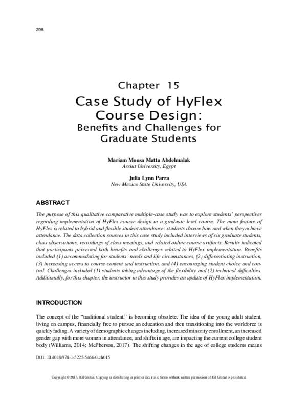 (PDF) Case Study of HyFlex Course Design